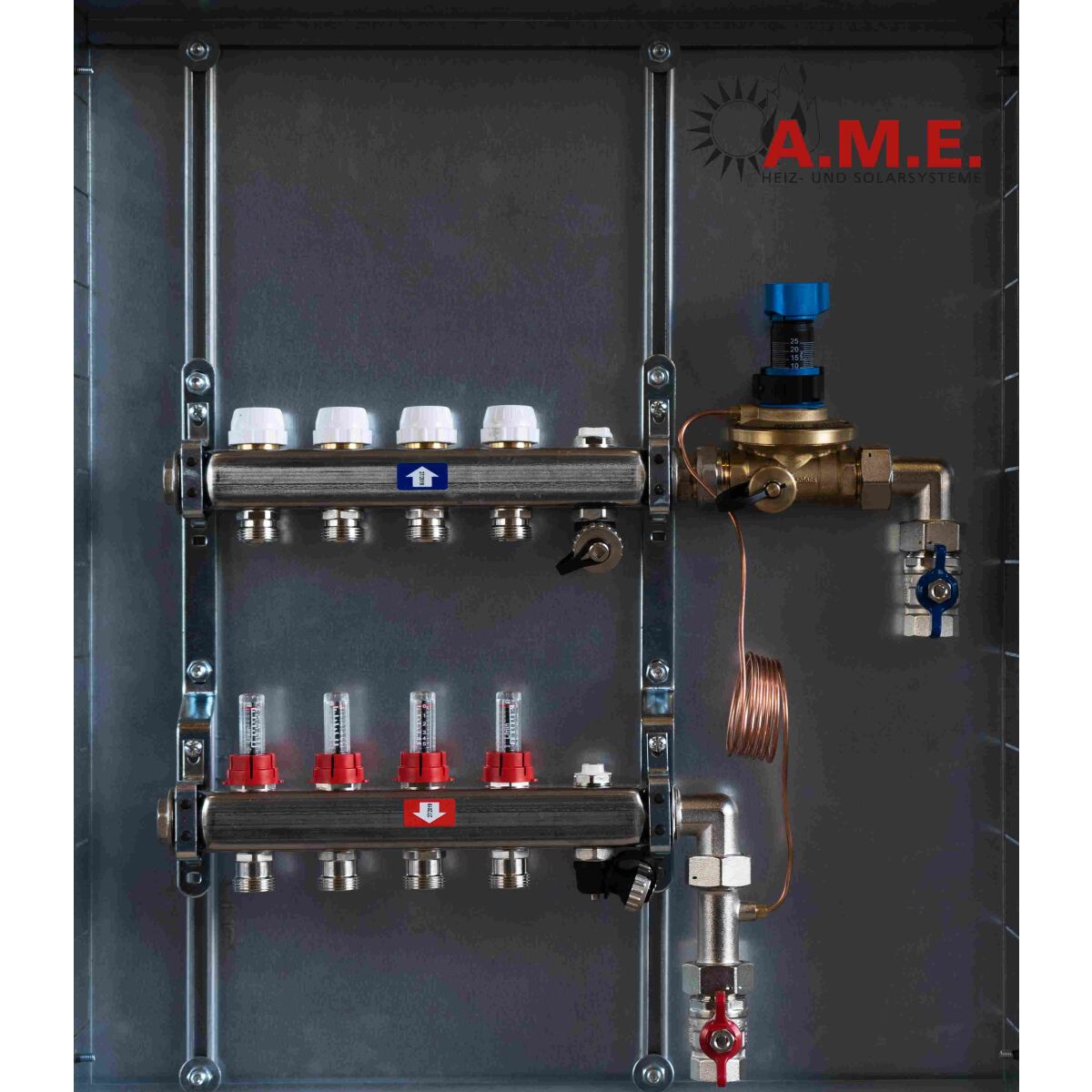 VSPV02 - AME Verteilerstation mit FBH Verteiler und Differenzdruckreg